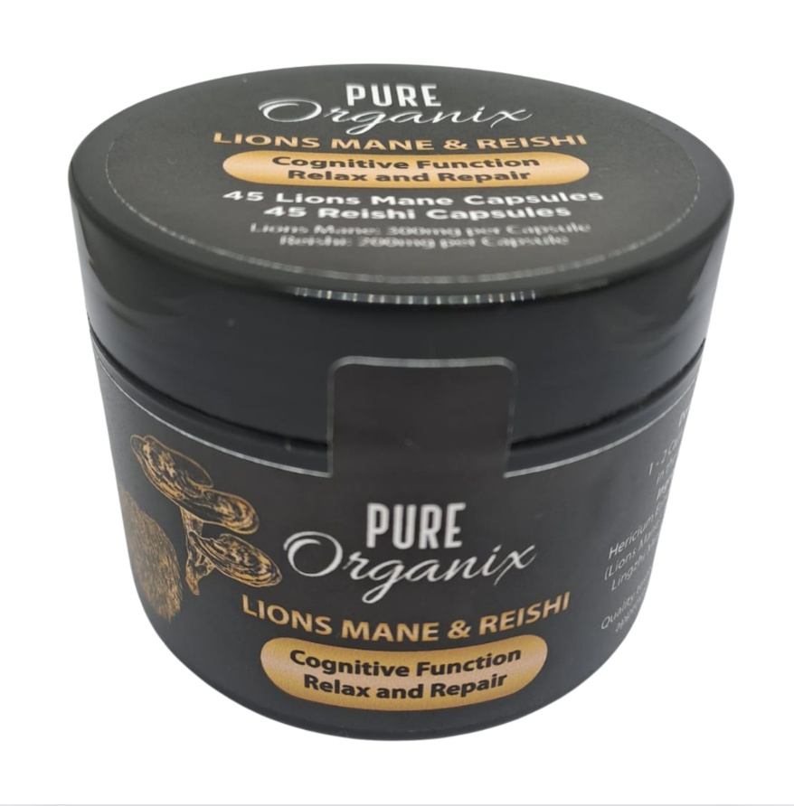 Pure Organix Lions Mane & Reishi Capsules – CBD Care Shop